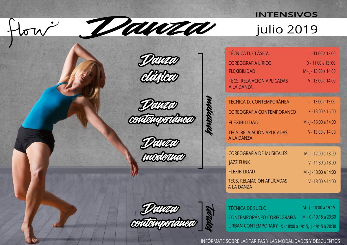 Intensivo Danza Clásica, Contemporánea y Moderna en Flow Madrid Julio 2019 | go&dance