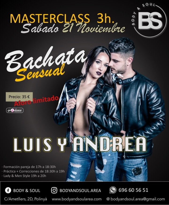 ¡CANCELADO! Masterclass Bachata Sensual Luis & Andrea - Sábado 21 Noviembre | go&dance